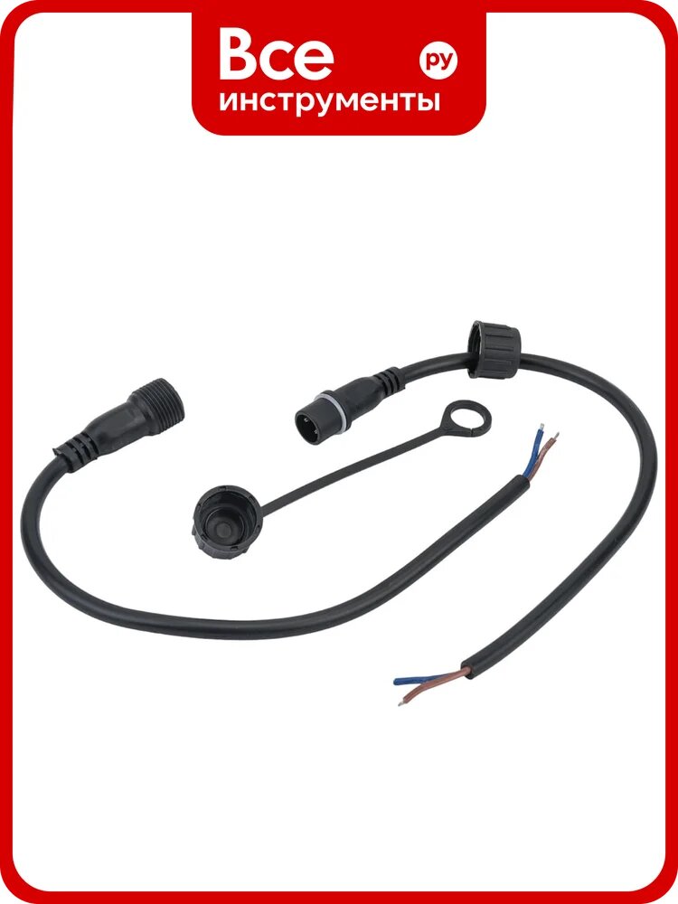 Коннектор TEAMPROF папа‑мама 2‑pin черный TPF‑MF2‑60/2‑B, влагозащищённый и пылезащищённый, для наружного применения