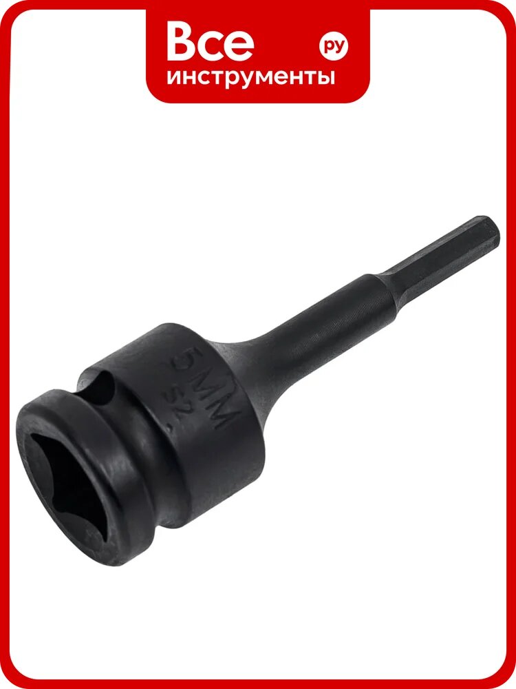 Бита-головка ударная 1/2” HEX 5х78мм JTC 447905, сталь, шестигранный наконечник, квадратное крепление