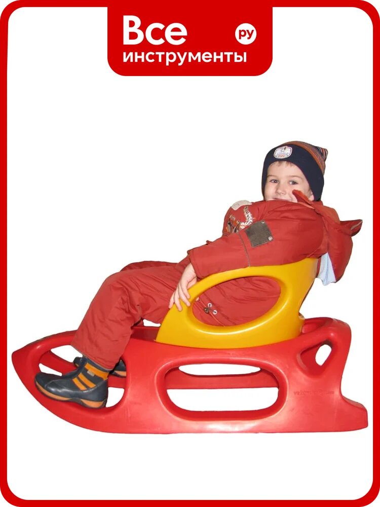 Санки с сиденьем и матрасиком Asplast 2KIDS красные 2K-103-005, для детей возрасте лет, нержавеющая сталь, серый