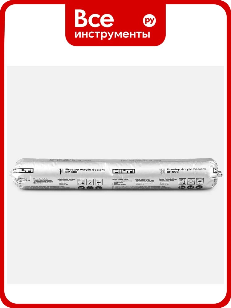 Противопожарный акриловый герметик HILTI CP 606 580мл 209632 для дерева, металла и гипсокартона, без запаха