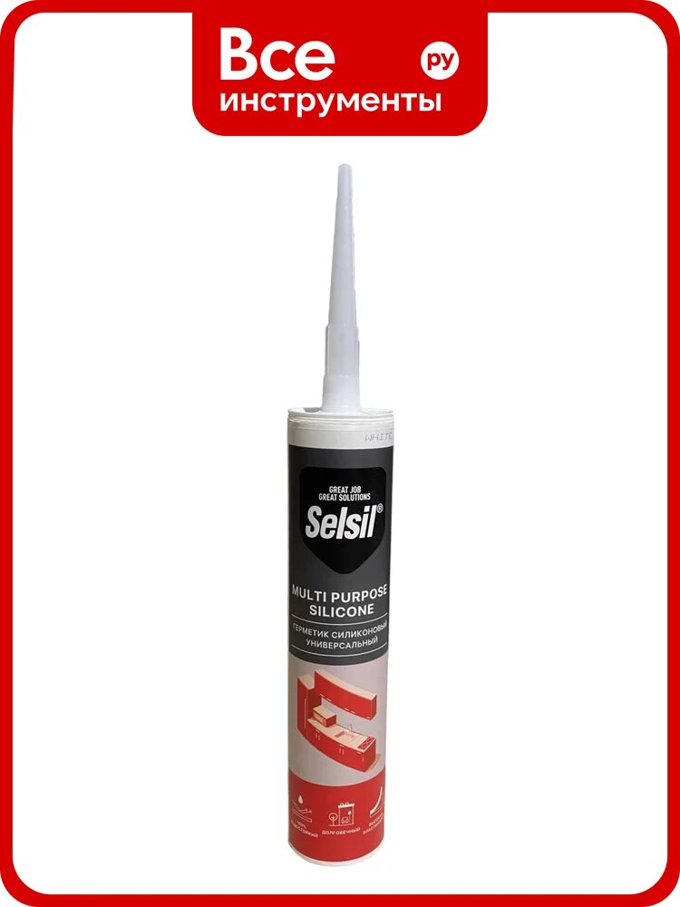 Герметик универсальный силиконовый Selsil Multi Purpose Silicone белый 102809010