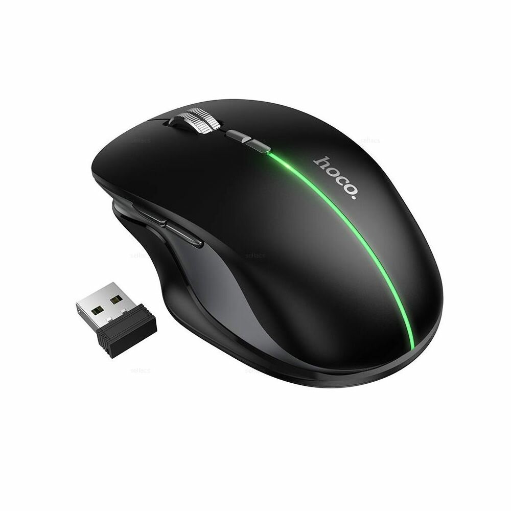 Мышь беспроводная двухдиапазонная HOCO GM40 Dixon RGB dual-mode черная