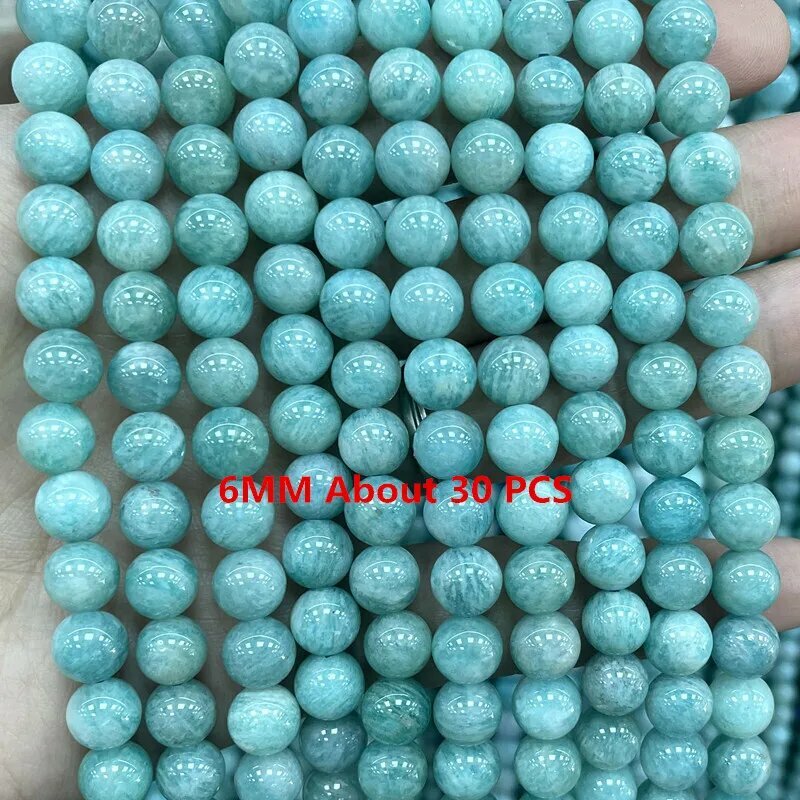 Синий амазонит бусины-разделители SYSRXLR 6MM About 30 PCS