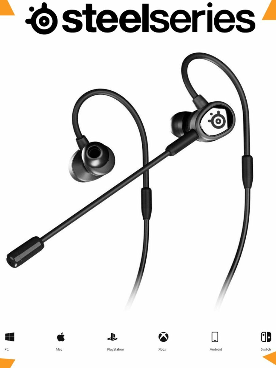 Проводная игровая гарнитура SteelSeries Tusq jack 3.5 наушники для ПК Mac PS5 Xbox Switch черный (61650)