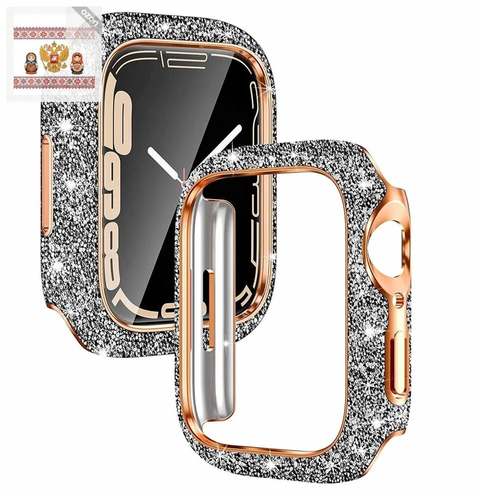 Бриллиантовый чехол для Apple Watch 40 мм, хрустальный бампер, защитная крышка для iWatch Series 6 5 4 SE (40 мм)