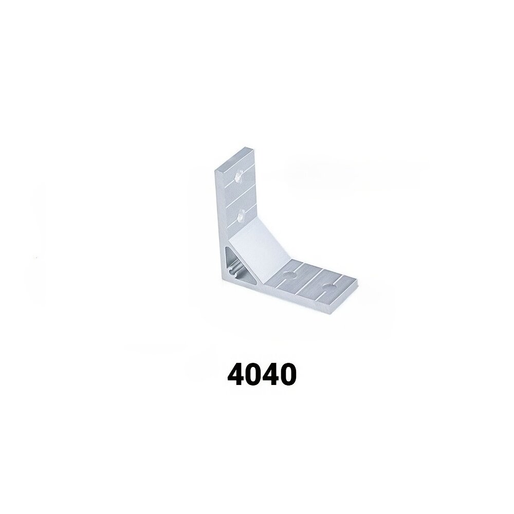 Усиленный угловой соединитель 90° 78x78 мм для профиля 4040, 4 отверстия