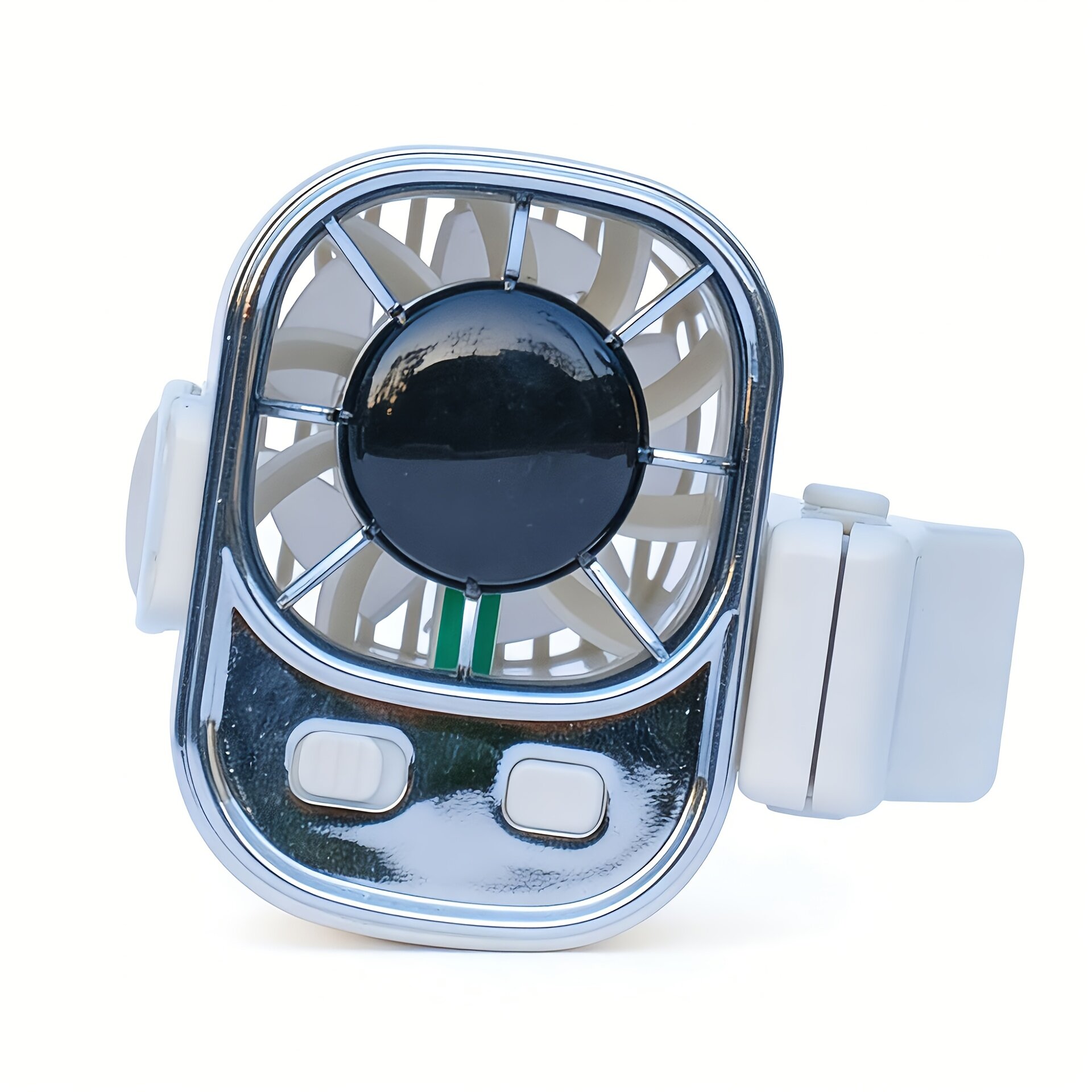 Портативный клип-вентилятор с LED-дисплеем, 360° вращение, USB-перезаряжаемый, мини-вентилятор для улицы, офиса и дома, белый