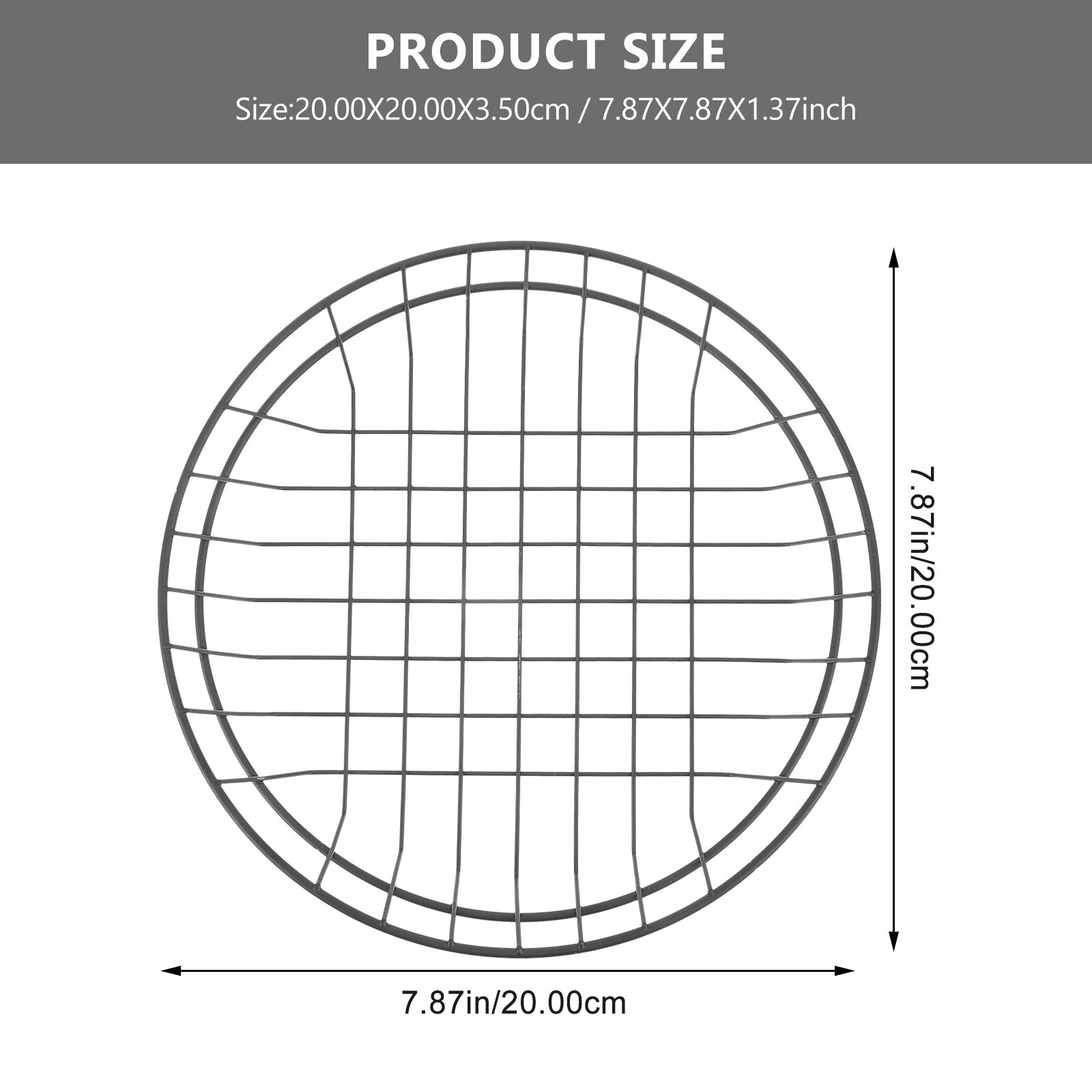 Корзина Для Хранения Продуктов 1 Шт Черного Цвета Размер 20X20X3 5Cm