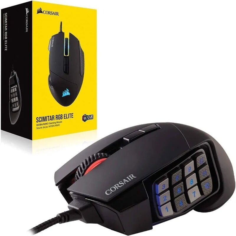 Corsair Игровая мышь Corsair SCIMITAR RGB ELITE, черный, темно-серый