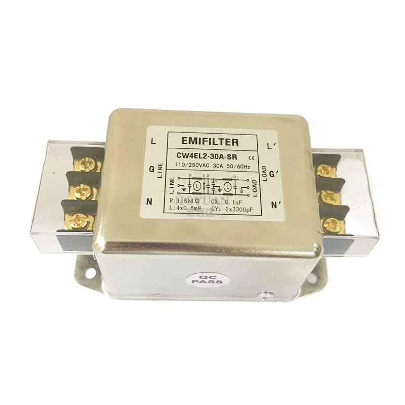 Промышленный блок клемм CW4EL2-30A-SR с рельсовой установкой для однофазного EMI-фильтра 30А
