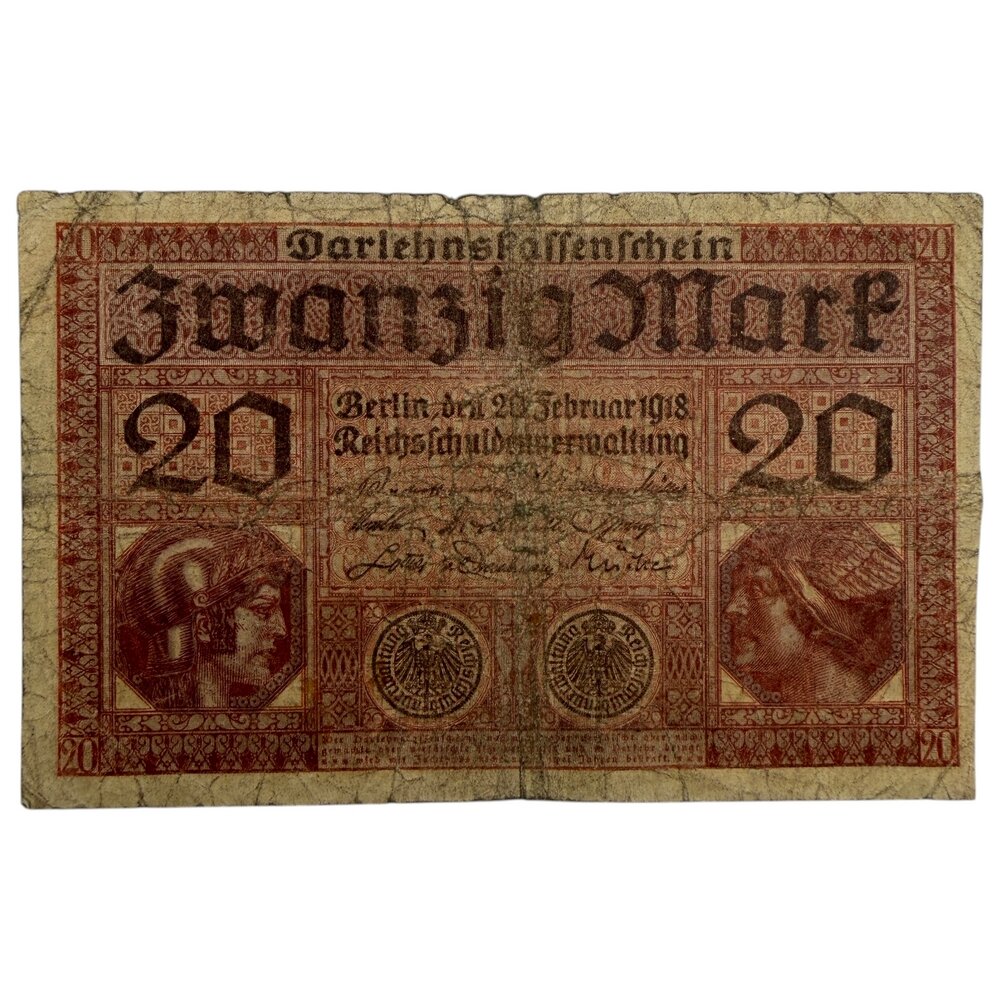 Германская империя (Германия) 20 марок 1918 г. (Серия L)