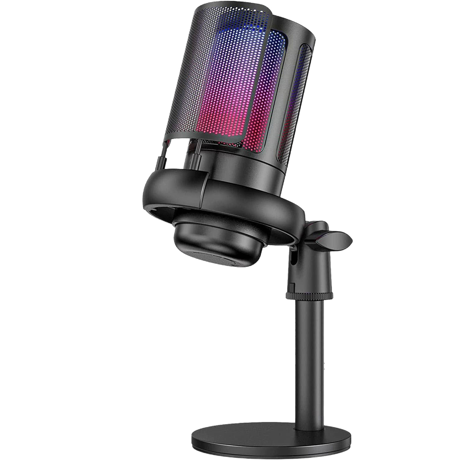 Конденсаторный USB микрофон, игровой RGB микрофон для компьютера и стрима, шумоподавление, подключение наушников