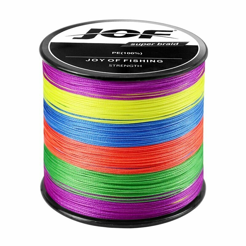 Плетеная леска JOF 300м, Multicolor, 1.0, 18LB