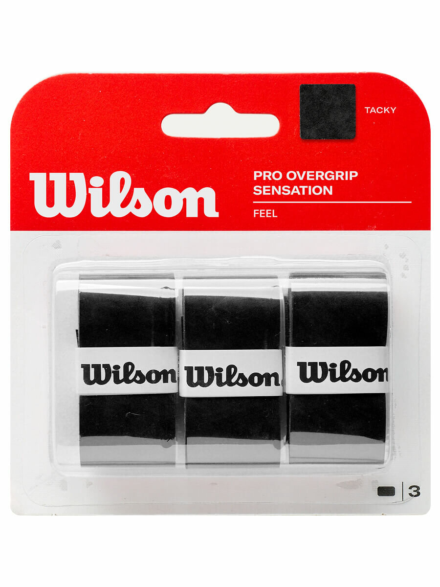 Обмотка для ручки Wilson Overgrip Pro Sensation x3, цвет: Black