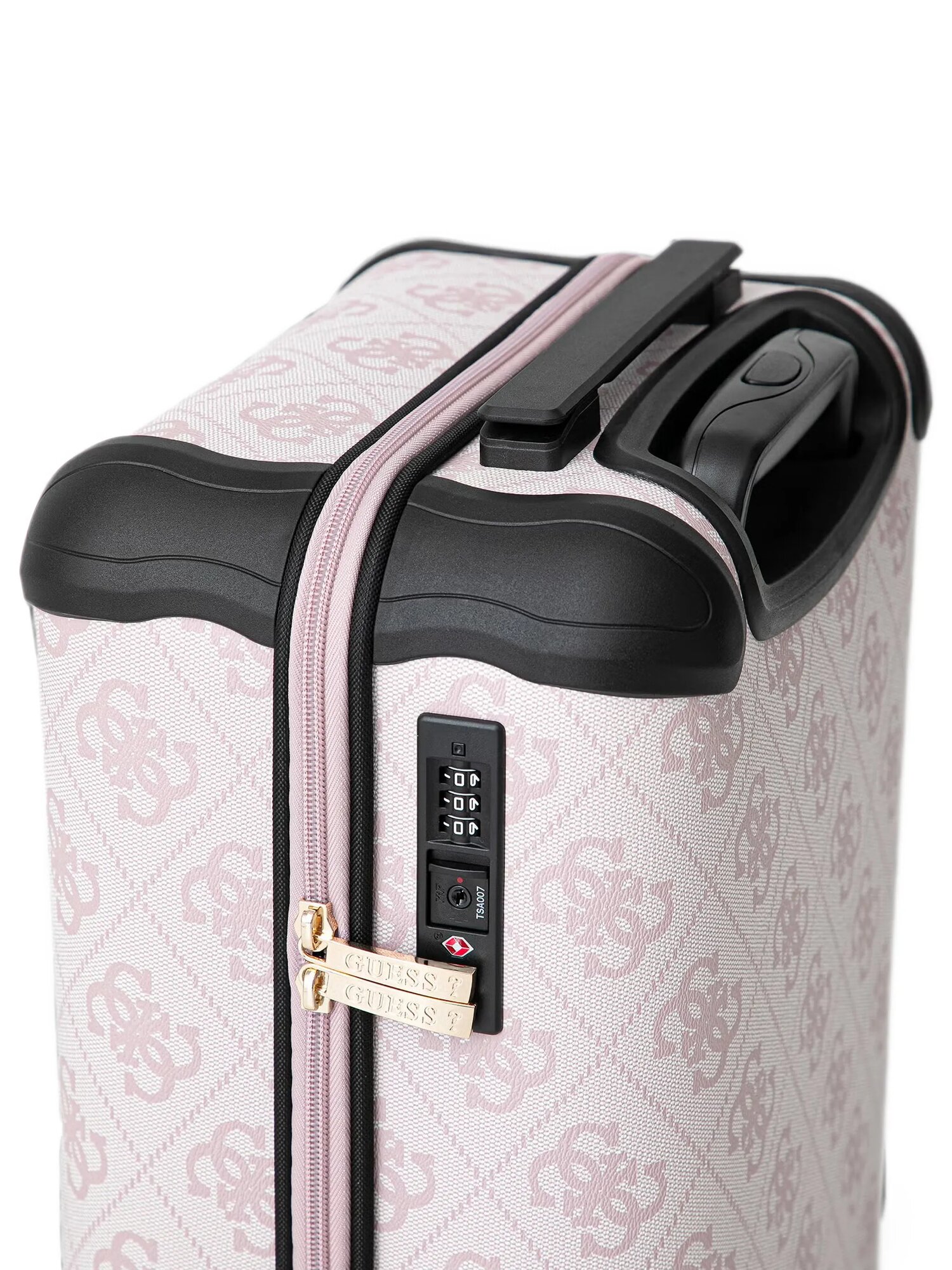 Сумка GUESS Berta monogram-print logo-plaque suitcase, бежевый/белый — фото 1