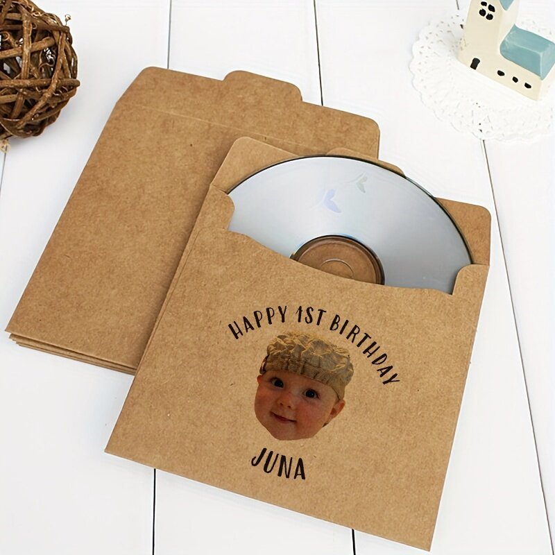 50 шт. винтажных пустых крафтовых конвертов для CD/DVD, свадебных приглашений, визиток, самозаклеивающиеся, 12,5x12,5 см