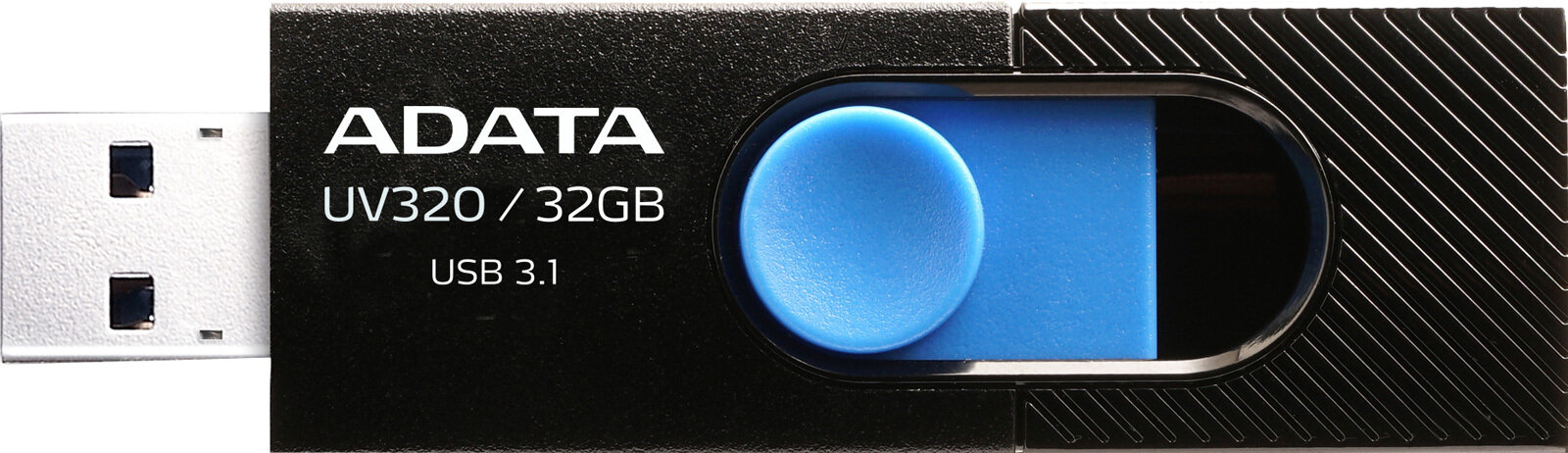 ADATA 32 ГБ USB-флеш-накопитель UV320 (AUV320-32G-RBKBL), USB 3.2; USB Type-A, до 120 Мб/сек, Пластик, голубой; черный