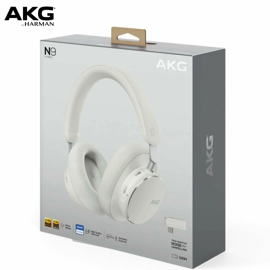 Беспроводные наушники AKG N9 HYBRID ANC Bluetooth/2,4G LDAC(AKG HEADPHONES APF), Белый