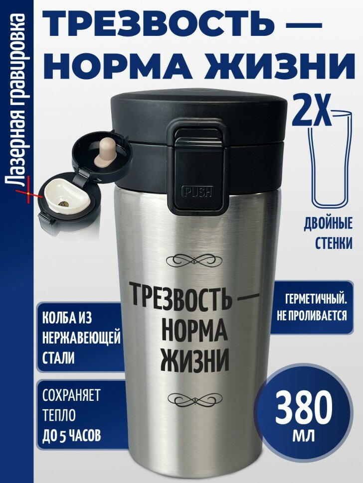 Термокружка "Трезвость — норма жизни"