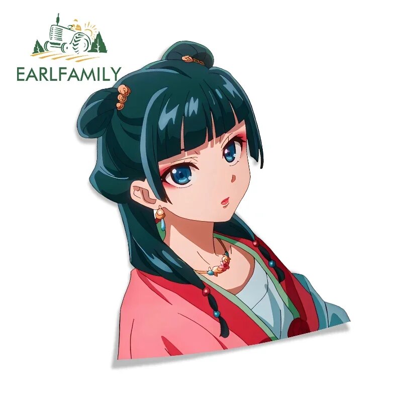 EARLFAMILY 13 см для Maomao Mao Licht Peek Half Body, милые наклейки для автомобиля, Стайлинг автомобиля, мультяшные наклейки, автомобильные аксессуары, лобовое стекло ноутбука