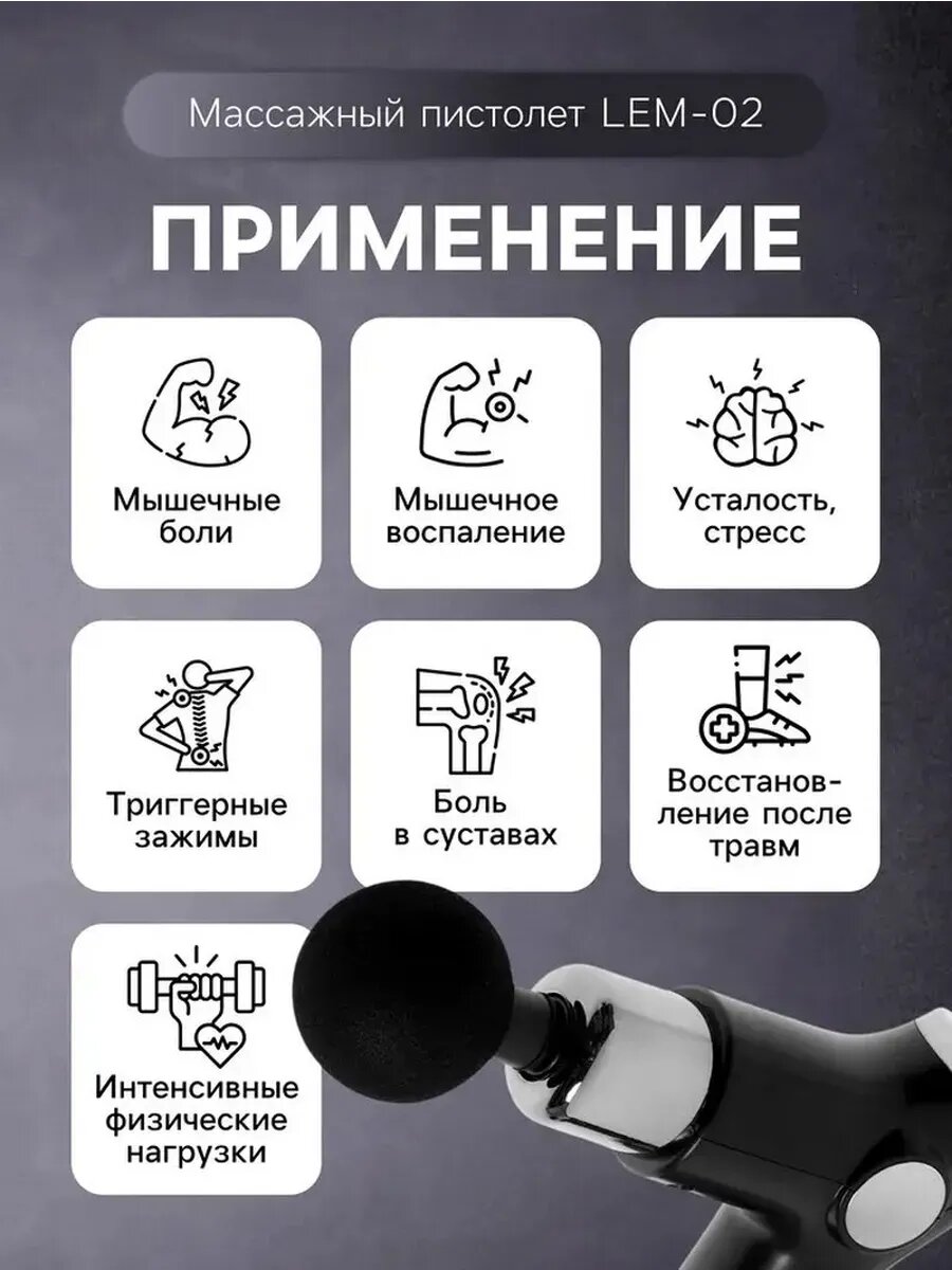 Массажёр для тела с множеством режимов и насадок