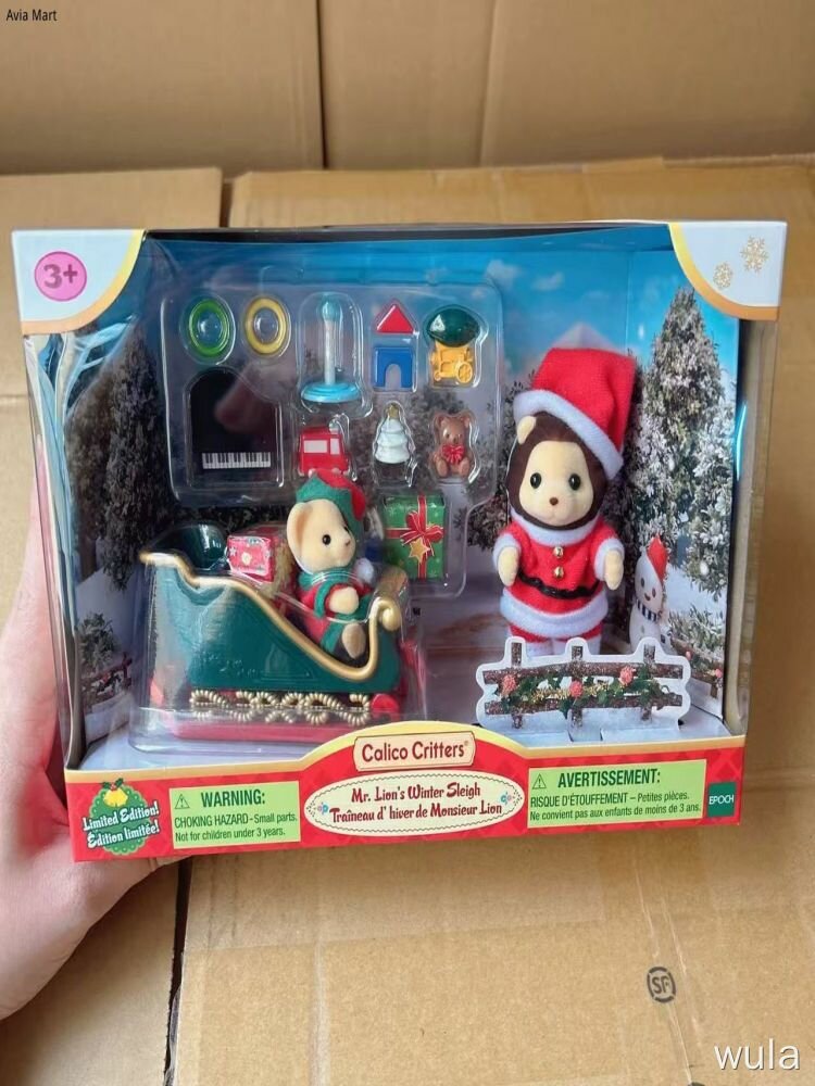 Набор игрушек Sylvanian Families рождественские сани с животными лимитированный 3+ для детей фигурки