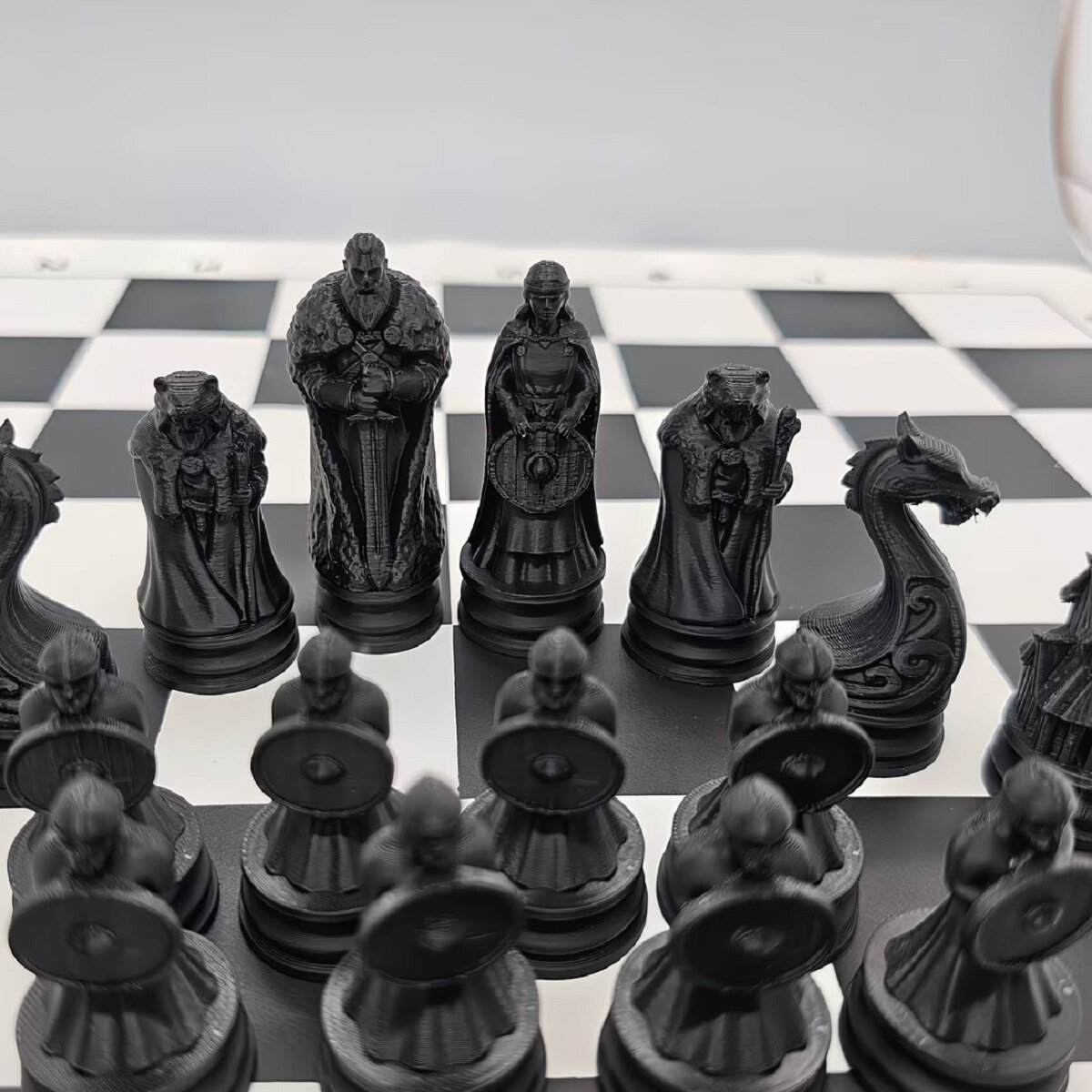 3D-печать викингов воин шахматы украшения игры ремесла украшения украшения дома украшения праздник подарки