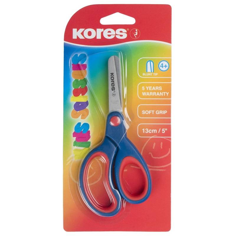 Ножницы детские Kores Softgrip (130 мм, с эргономичными ручками) 178115