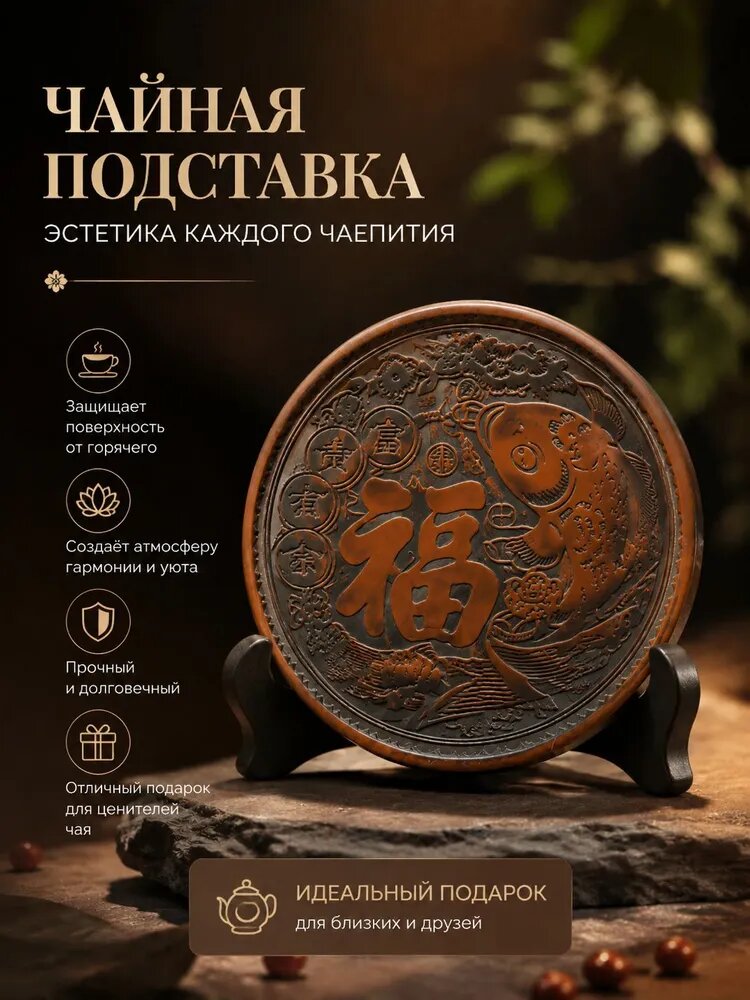 Тарелка 10 см 1 шт коричневый