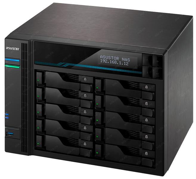 ASUSTOR AS7110T 10-Bay NAS/Media player/noHDD(HDD, SSD),/10x1GbE+3x2,5Gbe(LAN)//M.2/4ip camera license — фото 1