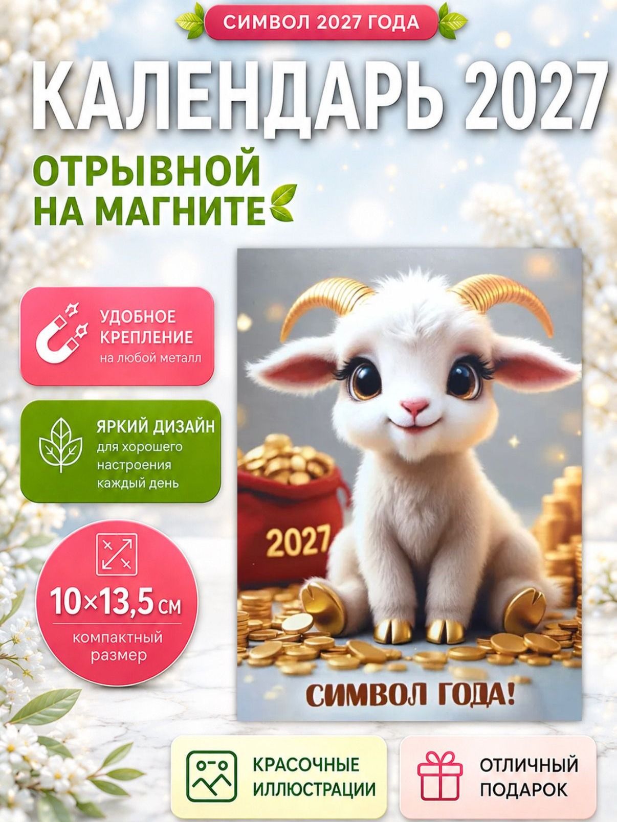 Календарь на магните отрывной 2027