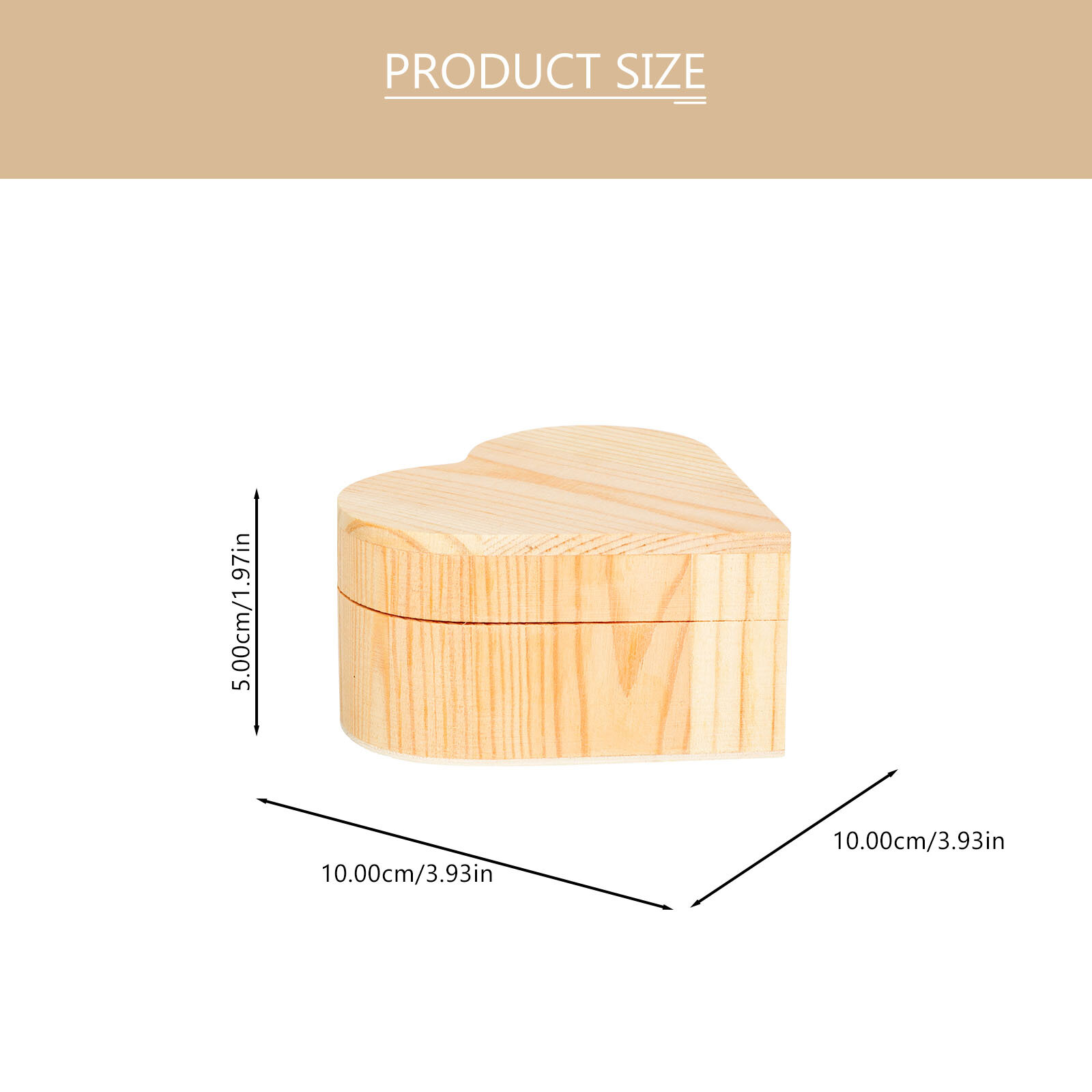 Деревянная Коробка Для Ювелирных Изделий В Forme Сердца 2 Шт 10x10cm