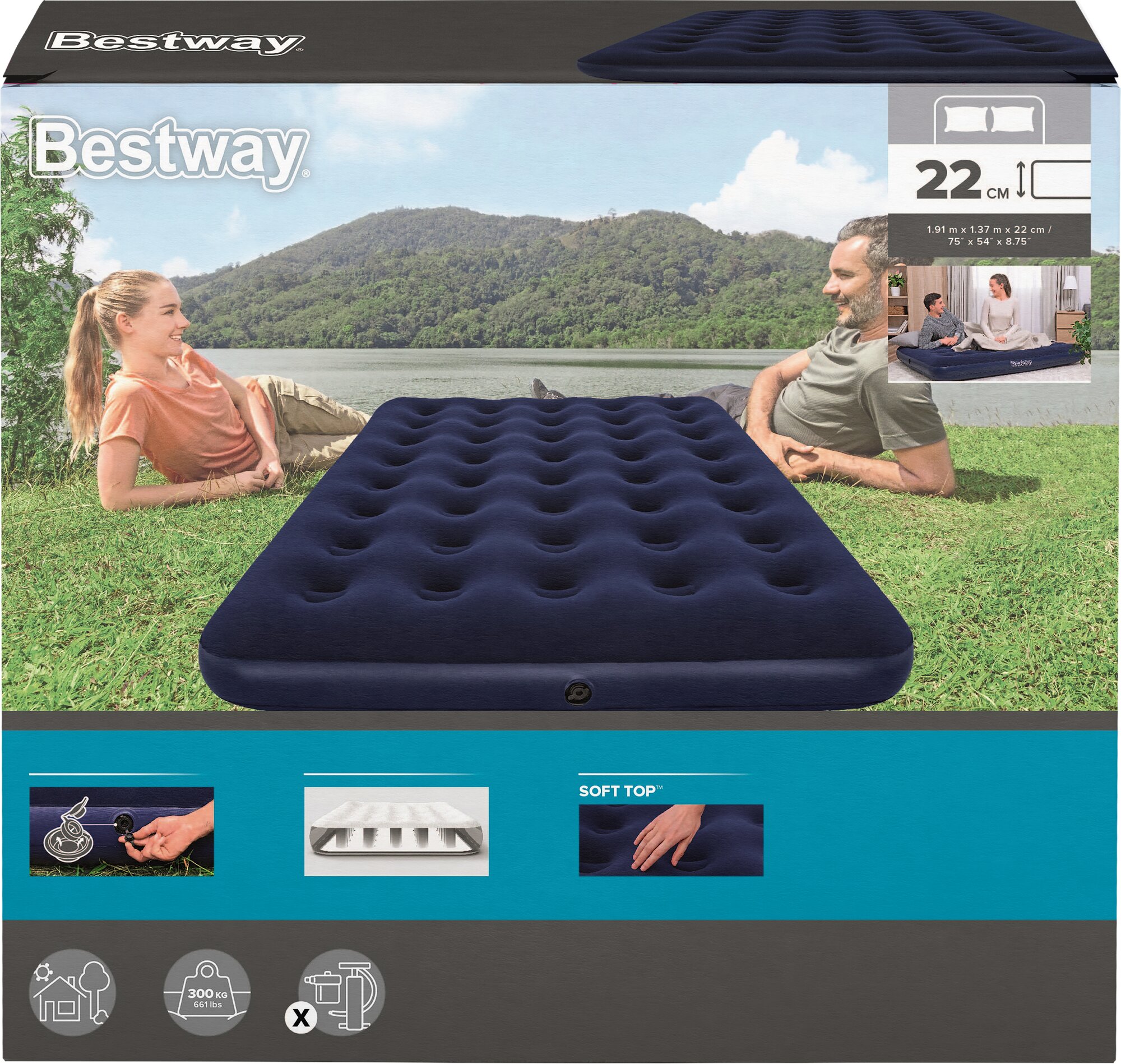 Матрас надувной BESTWAY Pavillo 191х137х22см, Арт. 67002