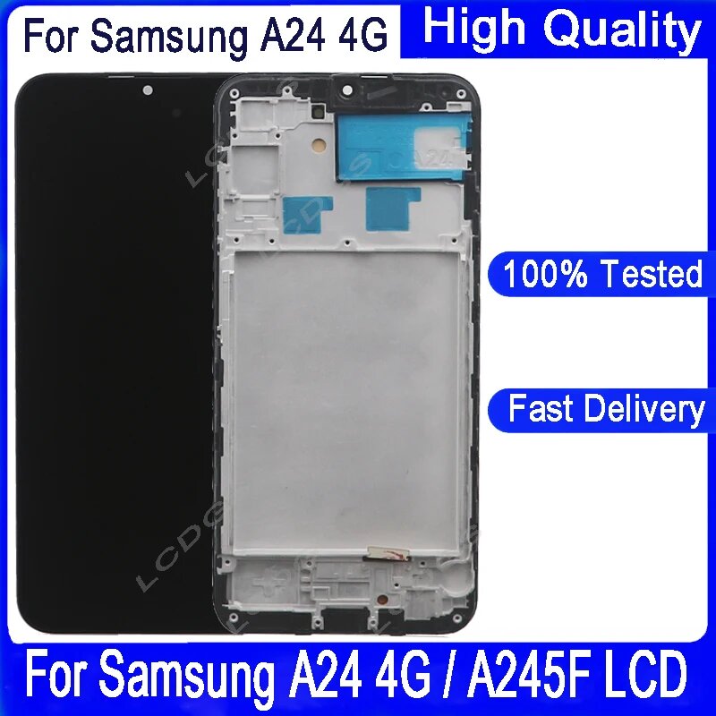 100% протестированный OLED-дисплей для Samsung A24 A245F, ЖК-дисплей, дигитайзер сенсорного экрана для Samsung A24 4G A245F A245M A245N, рамка дисплея