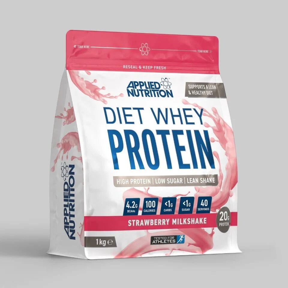 Сывороточный протеин Applied Nutrition "Diet Whey", для похудения, клубничный шейк, 1000 г
