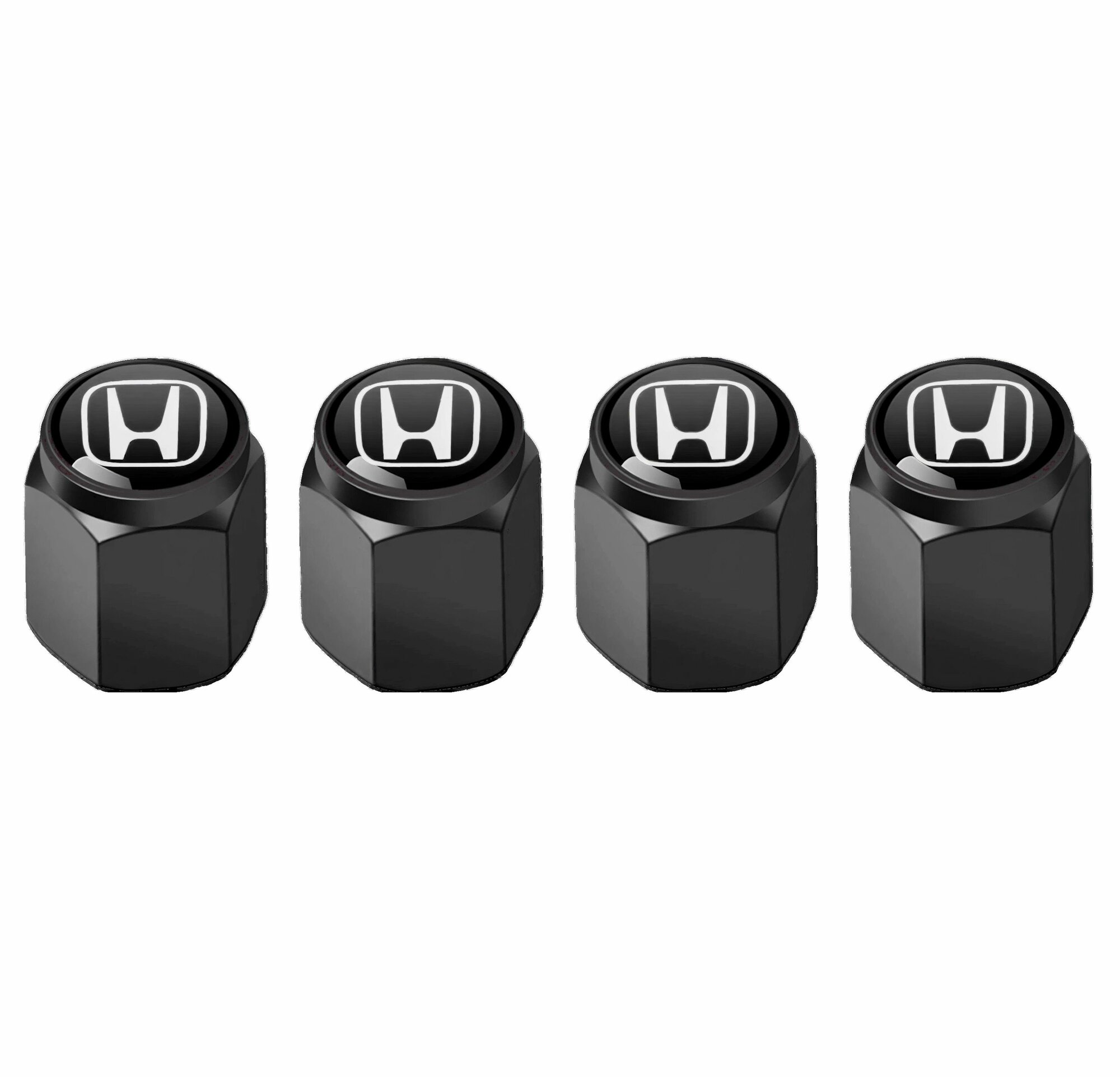Декоративные колпачки ниппелей шин Honda, 11х12мм, латунь, черный, 4шт
