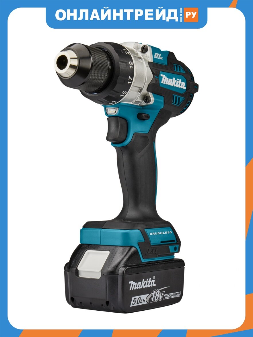 Дрель-шуруповерт безударный аккумуляторный Makita DDF486RTJ LXT