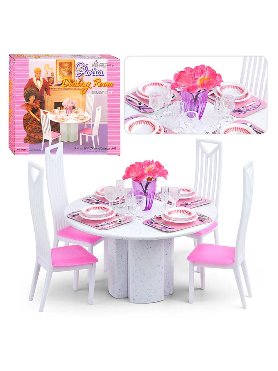 Мебель barbie столовая стол, мебель для кукол, кукольная мебель