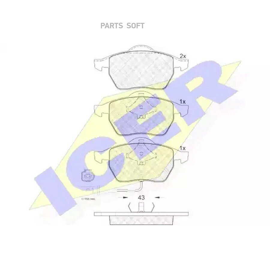 Колодки тормозные VW Golf 4 передние =GDB1403 ICER ICER 181396 | цена за 1 шт