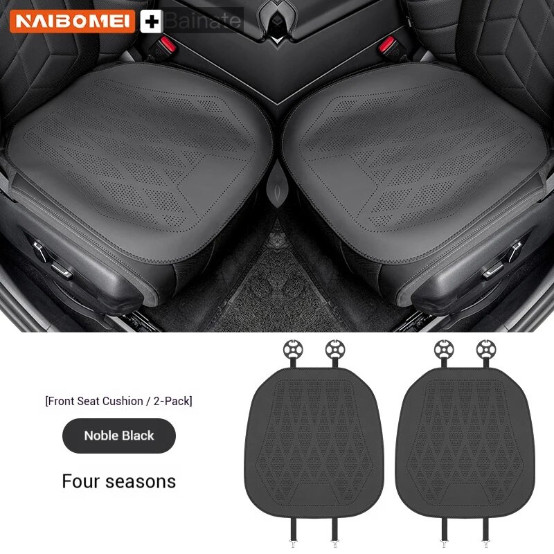 Для Tesla Model 3 Y/YL Highland Juniper 2024-2026, дышащие кожаные Черный, 2pcs front pad black