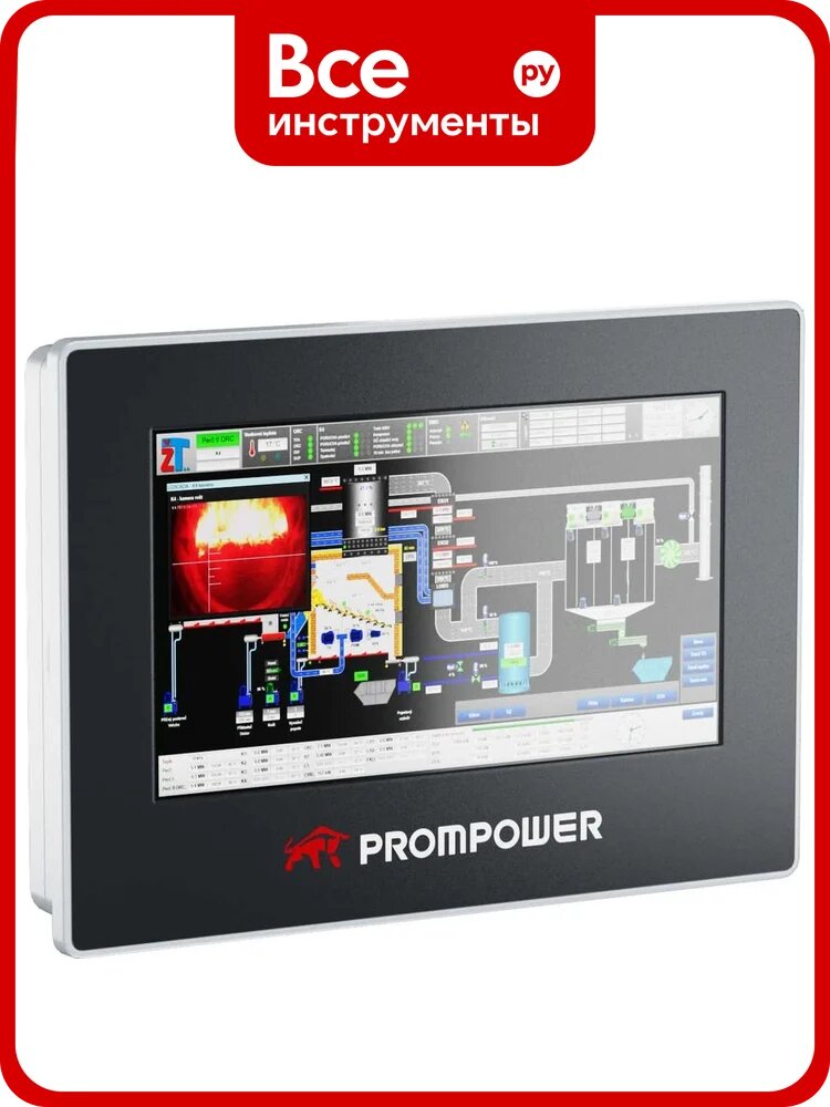 Панель оператора Prompower ph1 диагональ 10,2". экран tft разрешение 1024x600. сетевые подключения rs232, rs422/rs485, ph1-102s-f PH1102SF