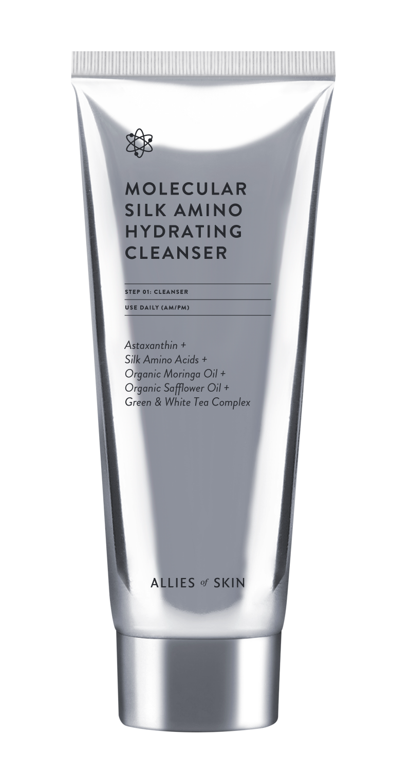 Allies of Skin Molecular Silk Amino Hydrating Cleanser 100ml Молекулярное очищающее средство с аминокислотами шелка, PMSHC100EN02, Allies of Skin