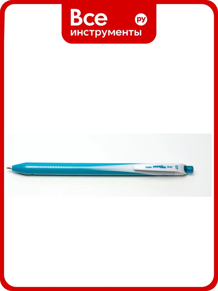 Автоматическая гелевая ручка Pentel Energel, одноразовая d 0.7 мм 12 шт BL437-S3 бирюзовые чернила 687473