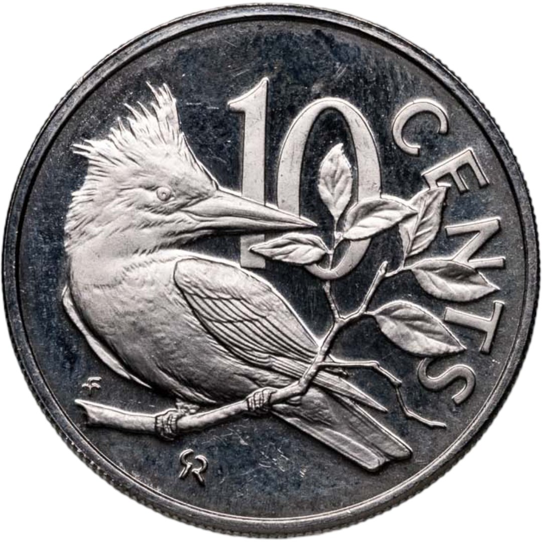 Британские Виргинские острова 10 центов cents 1977, Мельхиор медь-никель, в сохранности Proof