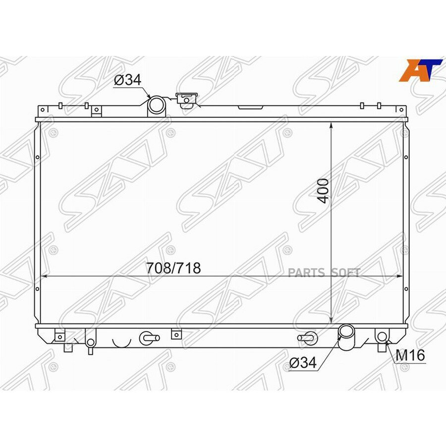 Радиатор Toyota Mark II (X100, X110) 96-04 / Chaser 96-01 от официального дистрибьютора, SAT, артикул SGTY0005100