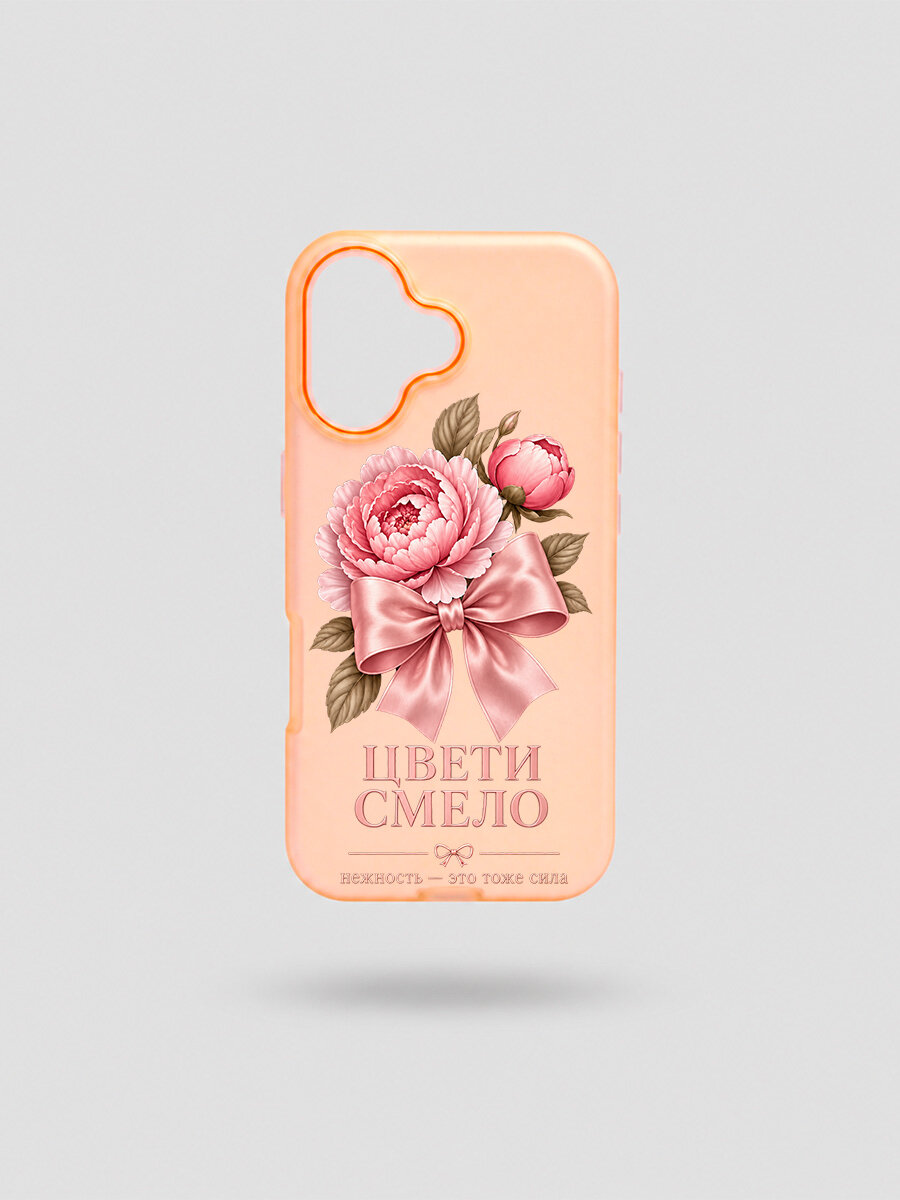 Чехол для iPhone 17, Пионы, силикон, soft touch, матовый, мягкий, ударопрочный, с подкладкой