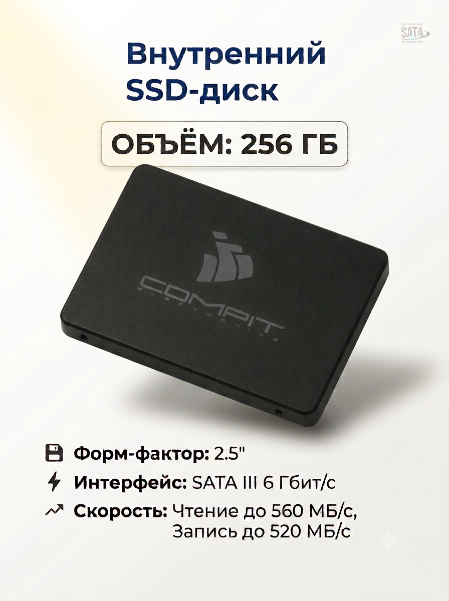 256 ГБ Внутренний SSD-диск , 2.5", SATA III 6 Гбит/с