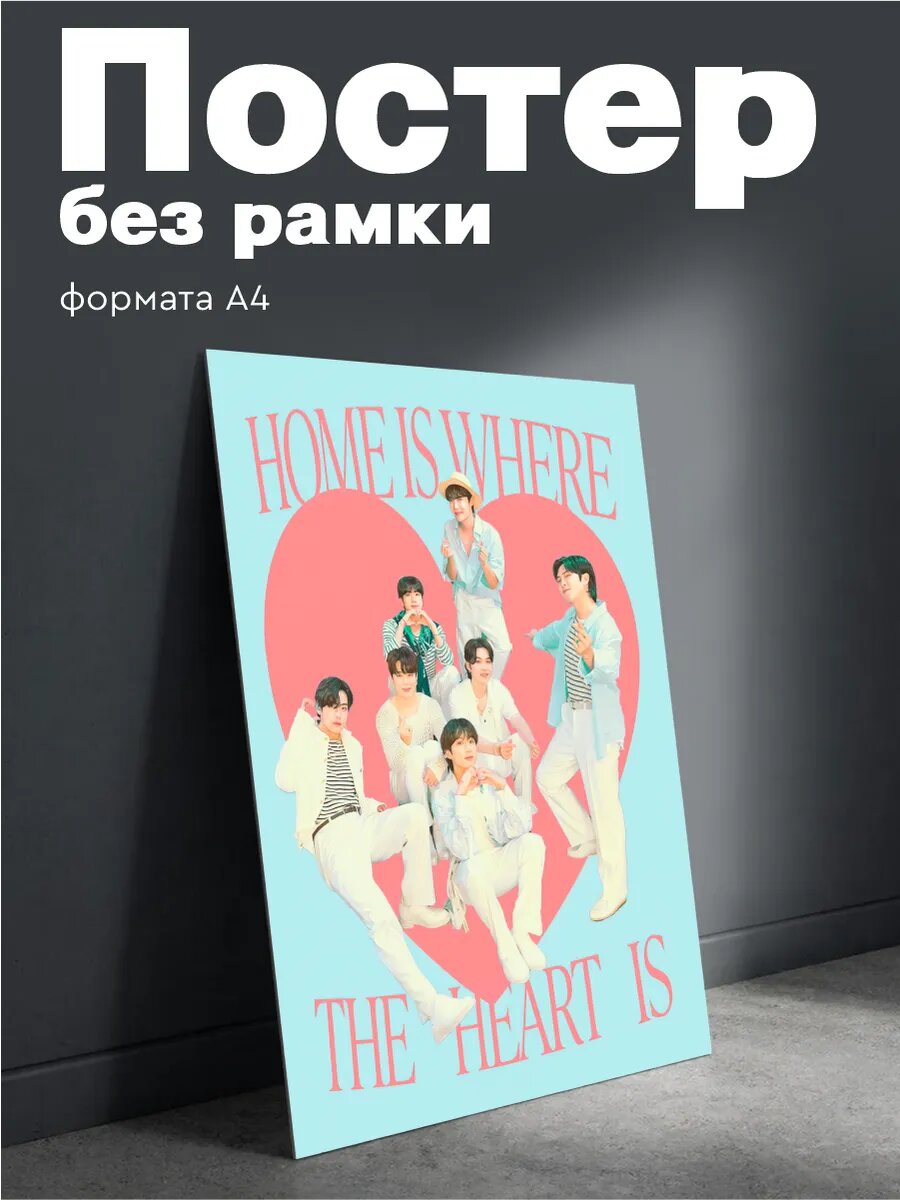 Постер на стену BTS Bangtan Boys Kpop плакат А4