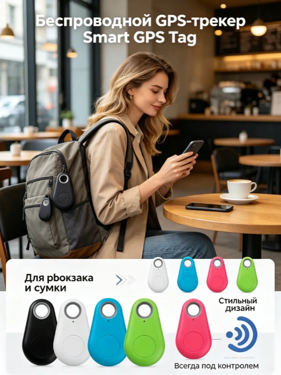 Беспроводной GPS-трекер Smart GPS Tag зеленый