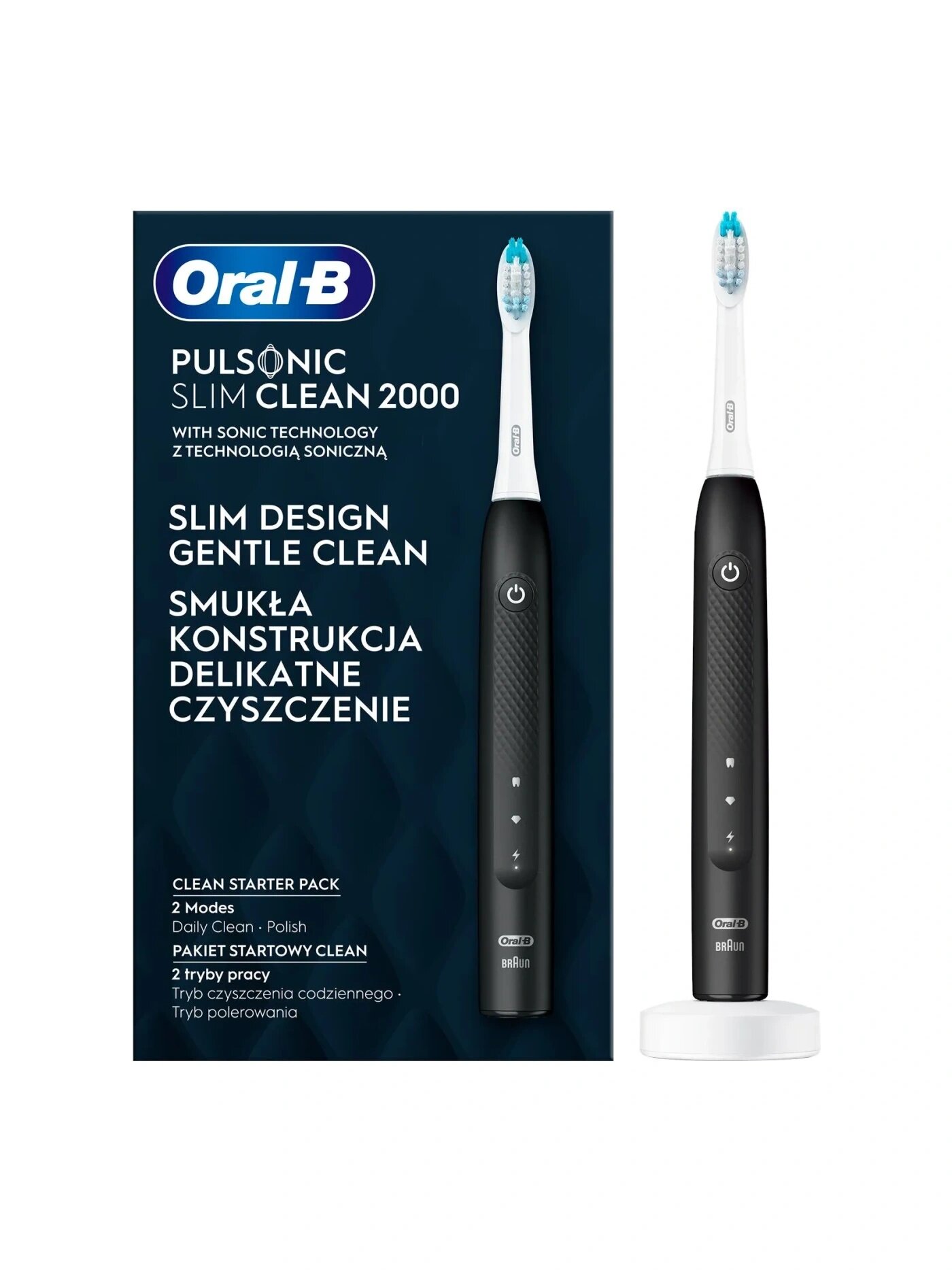 Звуковая электрическая зубная щетка Oral-B Pulsonic Slim Clean 2000 Black
